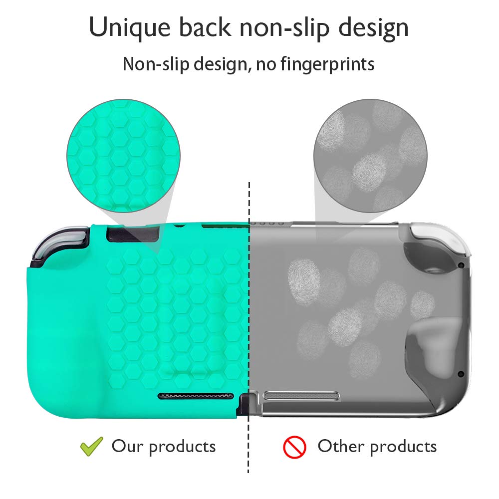 Silicone Case for Nintendo Switch Lite, Anti-Shock, Anti-Scratch and Non-Slip Protective Cover with Ergonomic Grip Design, Drop Protection Grip Case for Nintendo Switch Lite - Turquoise