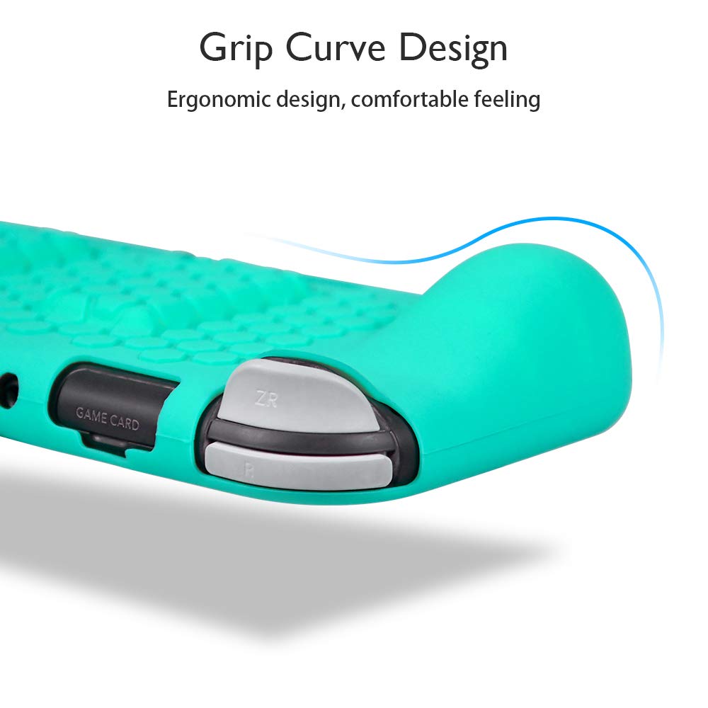 Silicone Case for Nintendo Switch Lite, Anti-Shock, Anti-Scratch and Non-Slip Protective Cover with Ergonomic Grip Design, Drop Protection Grip Case for Nintendo Switch Lite - Turquoise