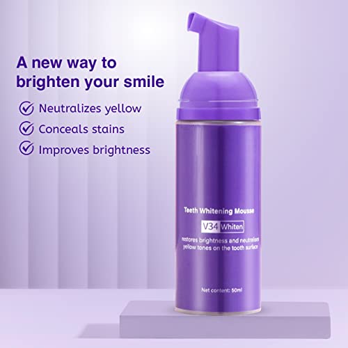 Purple Teeth Whitening, Tooth Stain Removal, Teeth Whitening Booster, Purple Whitening Tooth Foam, Purple Toothpaste(50ml)