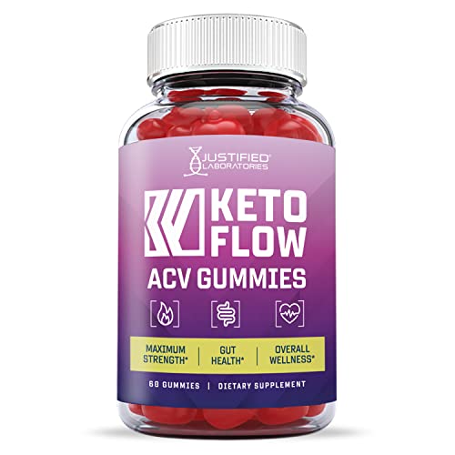 Justified Laboratories (10 Pack) Keto Flow ACV Gummies 1000MG with Pomegranate Juice Beet Root B12 600 Gummys