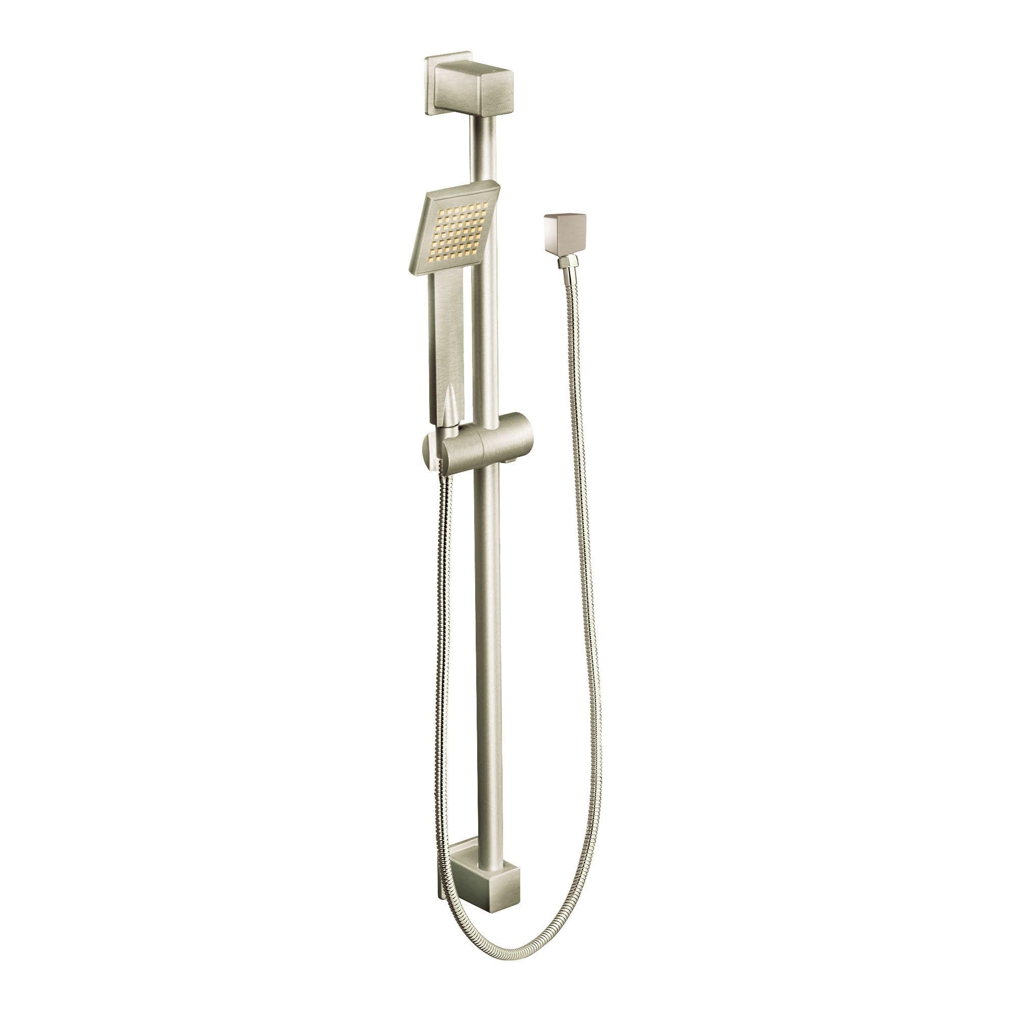 Moen 90 Degree Brushed Nickel Modern Eco-Performance Handshower Handheld Shower with 30-Inch Slide Bar and 69-Inch Metal Hose, S3879EPBN
