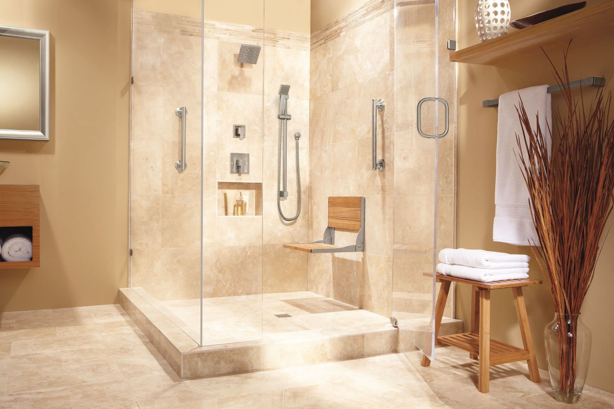 Moen 90 Degree Brushed Nickel Modern Eco-Performance Handshower Handheld Shower with 30-Inch Slide Bar and 69-Inch Metal Hose, S3879EPBN
