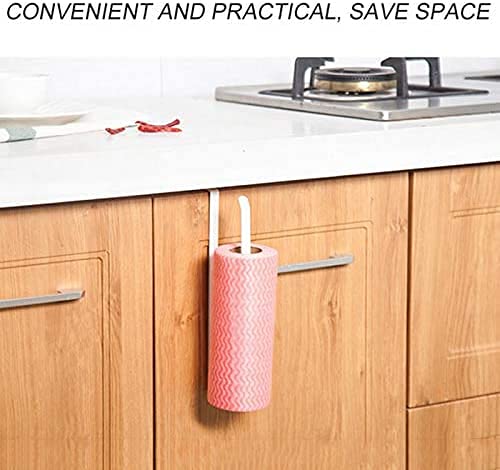 Mihao 2 Packs Kitchen Cabinet Cupboard Under Shelf Storage Paper Towel Roll Holder Dispenser Napkins Rack, White
