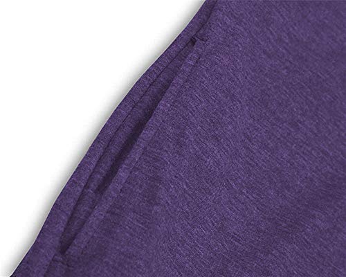 LaLaLa Womens Sweatshirts with Pockets Crewneck Casual Cotton Long Sleeve Tunic Top Shirts with Leggings (Medium,Purple)