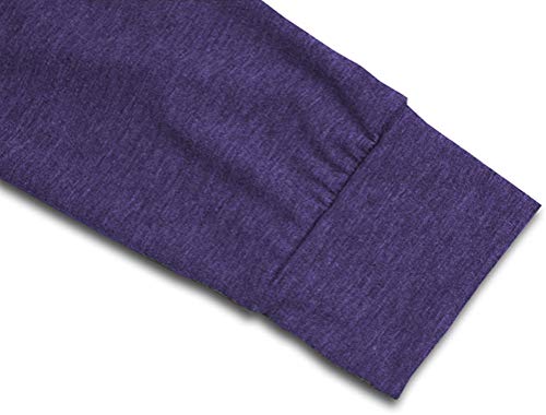 LaLaLa Womens Sweatshirts with Pockets Crewneck Casual Cotton Long Sleeve Tunic Top Shirts with Leggings (Medium,Purple)
