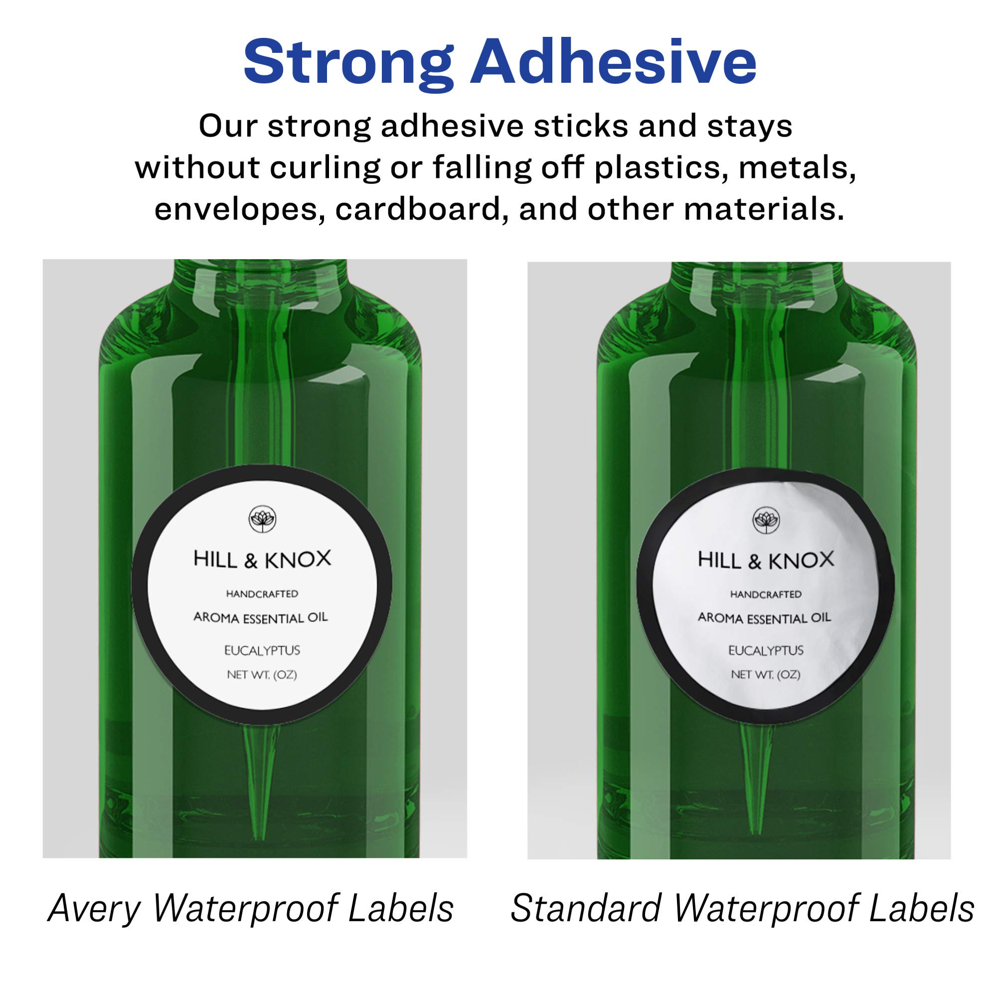 Avery Waterproof Round Labels with Sure Feed, Print to the Edge, 3" Diameter, 150 White Labels (36591)