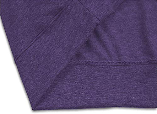 LaLaLa Womens Sweatshirts with Pockets Crewneck Casual Cotton Long Sleeve Tunic Top Shirts with Leggings (Medium,Purple)
