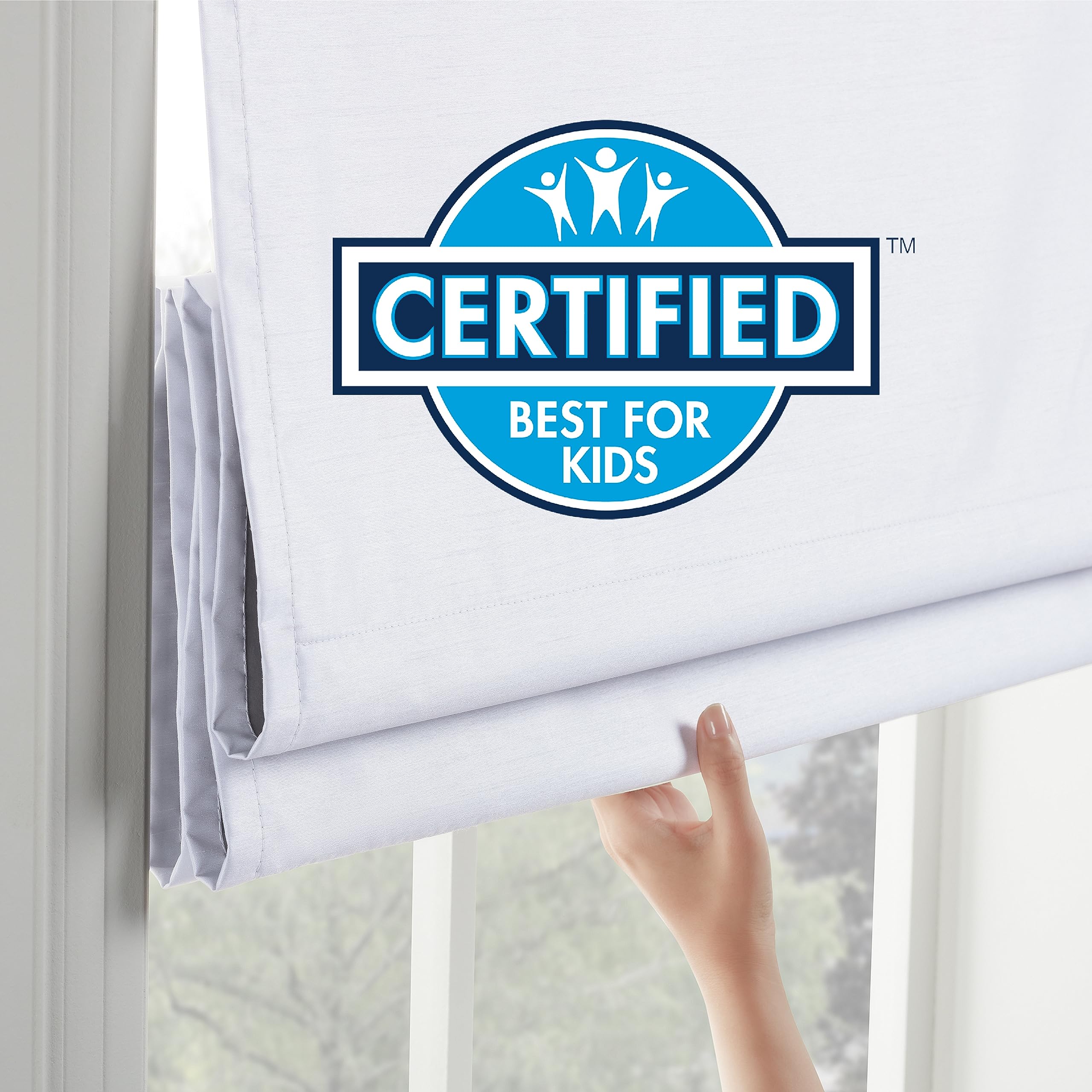 Eclipse Drew Roman Shades for Windows, Cordless 100% Blackout Shades, 23 in Wide x 64 in Long, Noise Reducing, Energy Efficient and Textured Solid Window Shades for Living Room, Bedroom, Linen