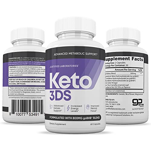(5 Pack) Keto 3DS Pills Includes Apple Cider Vinegar goBHB Exogenous Ketones Advanced Ketogenic Supplement Ketosis Support for Men Women 300 Capsules