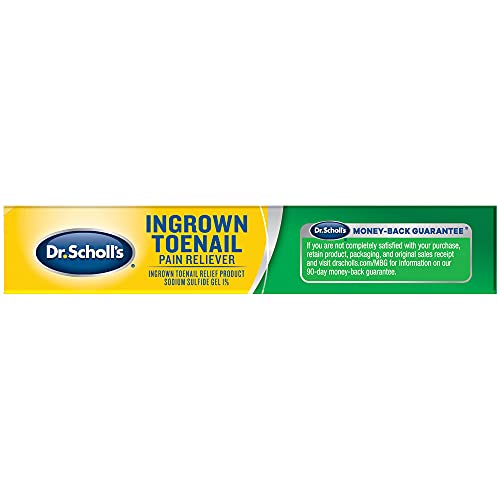 Dr. Scholl's Ingrown Toenail Pain Reliever, 0.3oz / Medicated Gel Softens Nails for Easy Trimming and Foam Ring and Bandage Protect the Affected Area