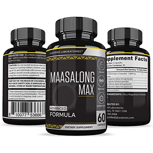 (3 Pack) Maasalong Max 1600MG All Natural Advanced Men's Health Masalong Formula 180 Capsules