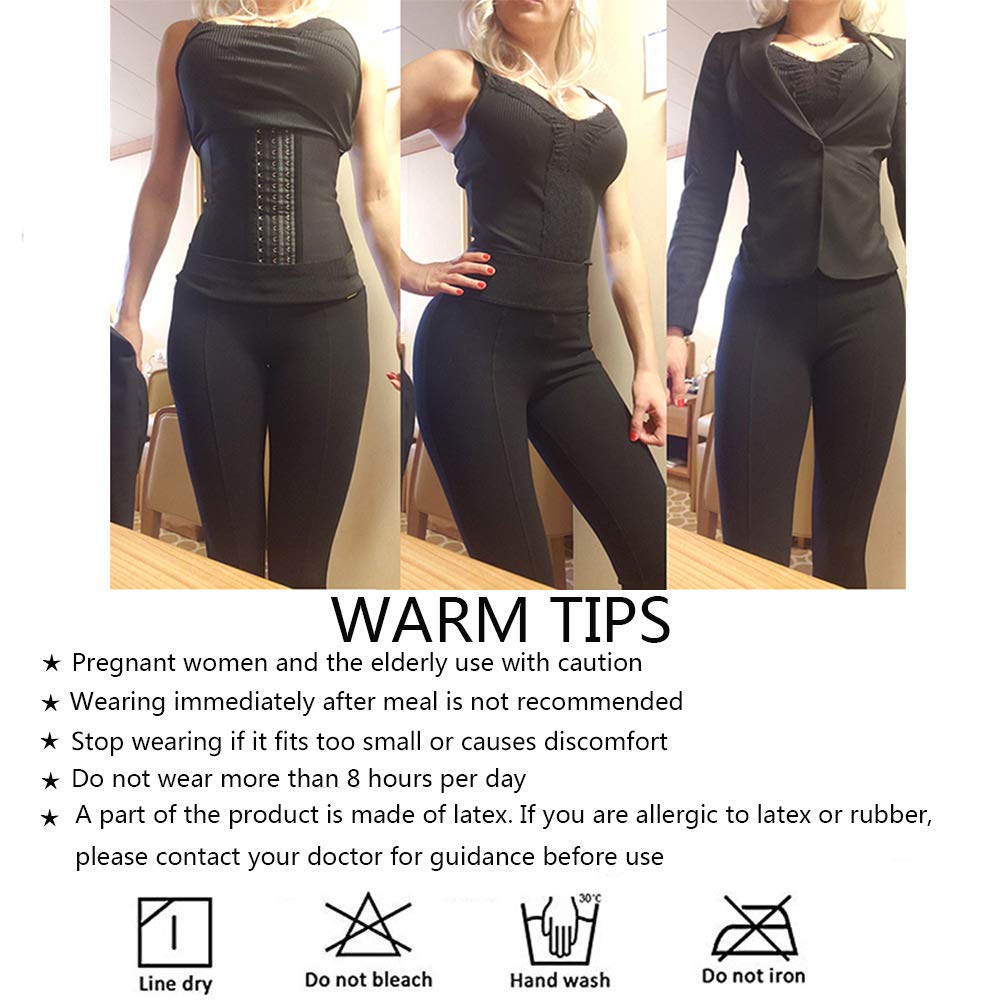 ECOWALSON Waist Trainer for Women Corset Cincher Body Shaper Girdle Trimmer with Steel Bones Extender