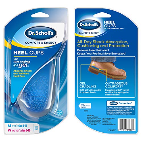 Dr. Scholl's Massaging Gel HEEL CUPS (One Size)// Absorb Shock All Day & Relieve Heel Pain
