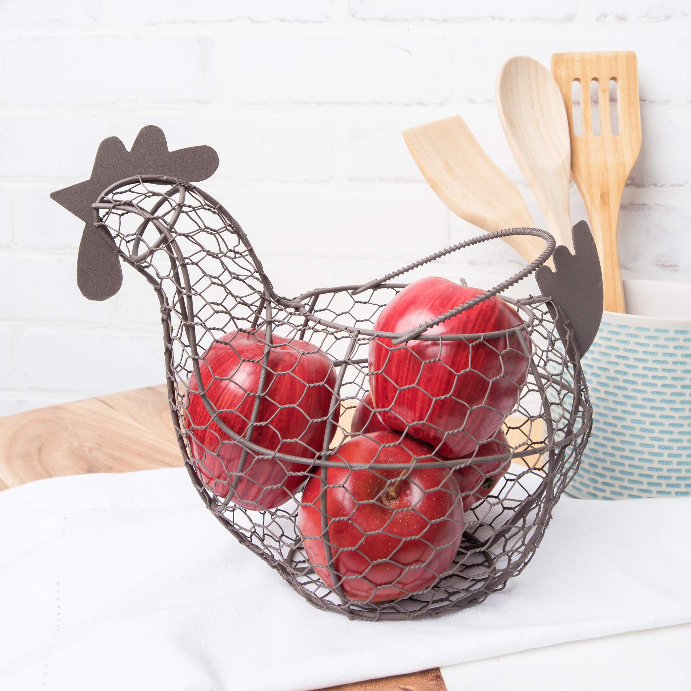 Tag 204829 Farmhouse Chicken Wire Basket, 9.6 x 11.25 x 6.7, Antique Finish