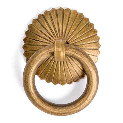 Hardware Philosophy Ring Brass Hardware Drawer Pulls Set 1-3/16" - Set of 2