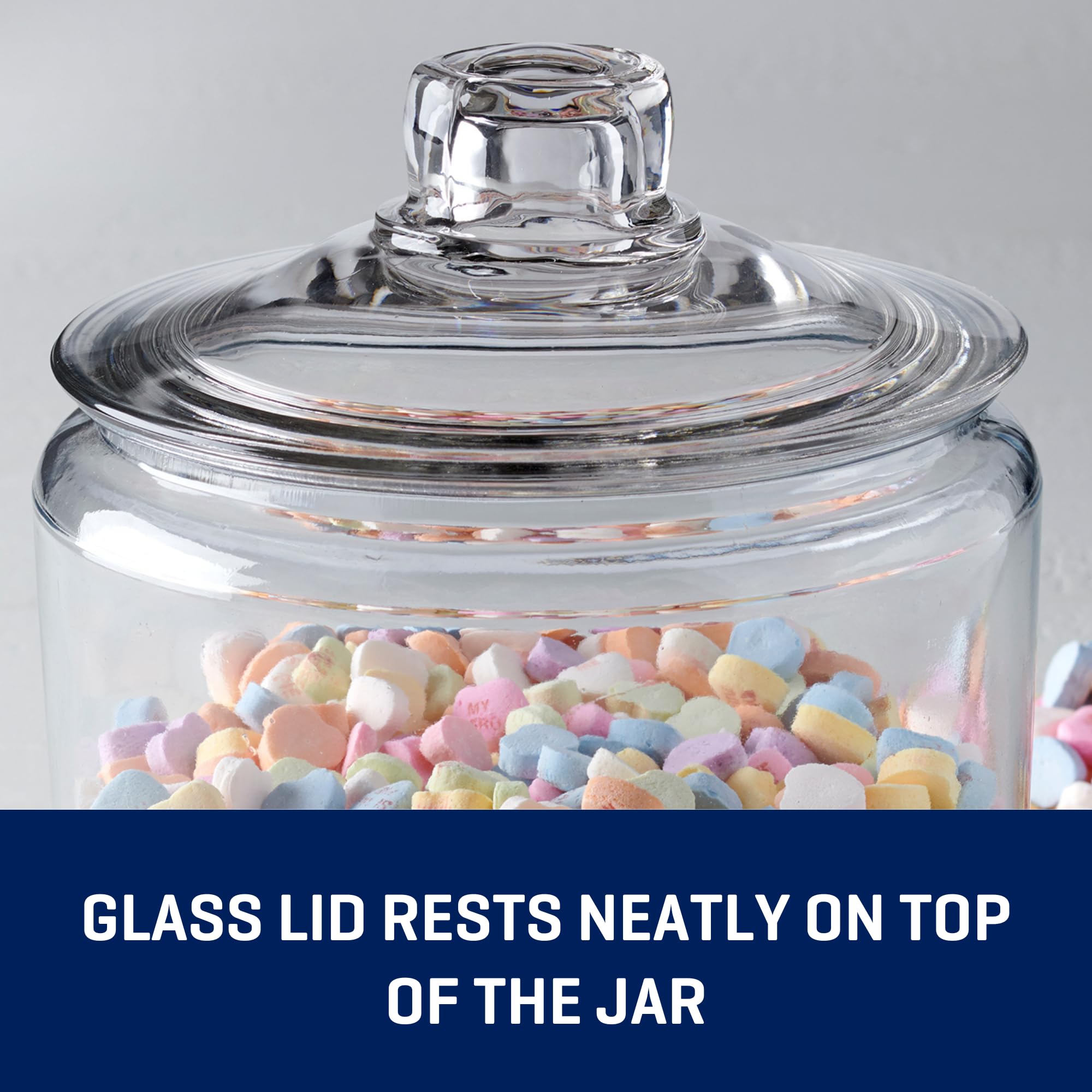 Anchor Hocking 1 Gallon Heritage Hill Glass Jar with Lid (4 piece, all glass, dishwasher safe)