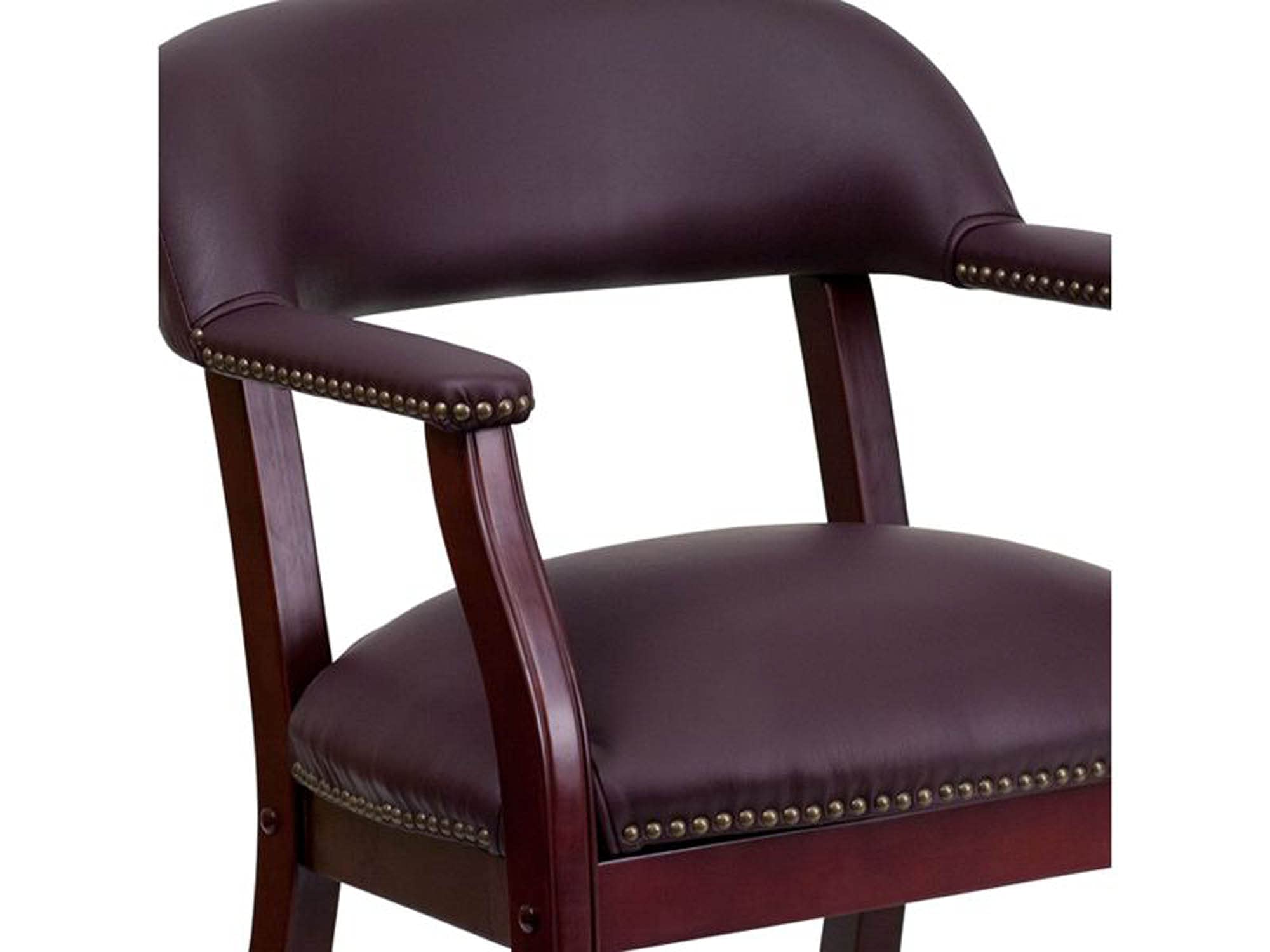 Flash Furniture Diamond Burgundy LeatherSoft Conference Chair with Accent Nail Trim and Casters
