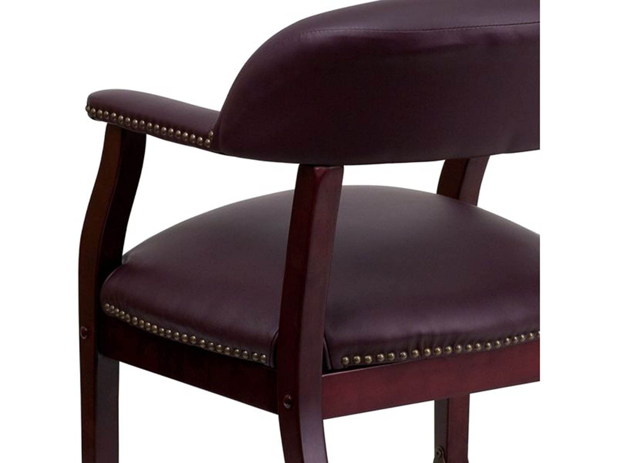 Flash Furniture Diamond Burgundy LeatherSoft Conference Chair with Accent Nail Trim and Casters