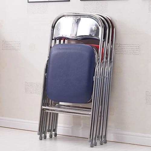 EDLE Electroplating Folding Chair,Home Reclining Chair,Dining Chair,Office Conference Chair,for Home,Office (Color : Black)