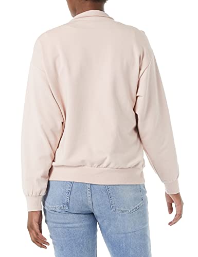 Daily Ritual Women's Terry Cotton and Modal Relaxed-Fit Quarter-Zip Sweatshirt, Light Pink, X-Large