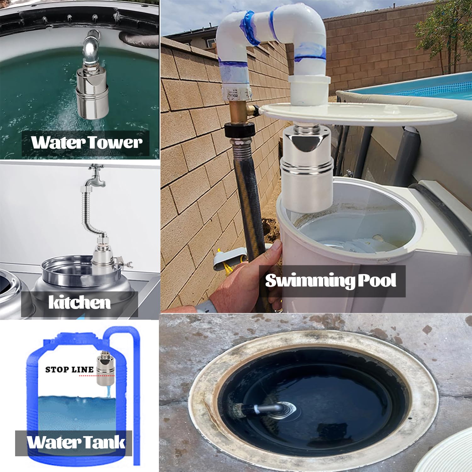 MEUPMEOP 1/2'' Automatic Water Level Control Valve Auto Shut Off Ball Mini Float Valve 304 Stainless Steel Float Valve