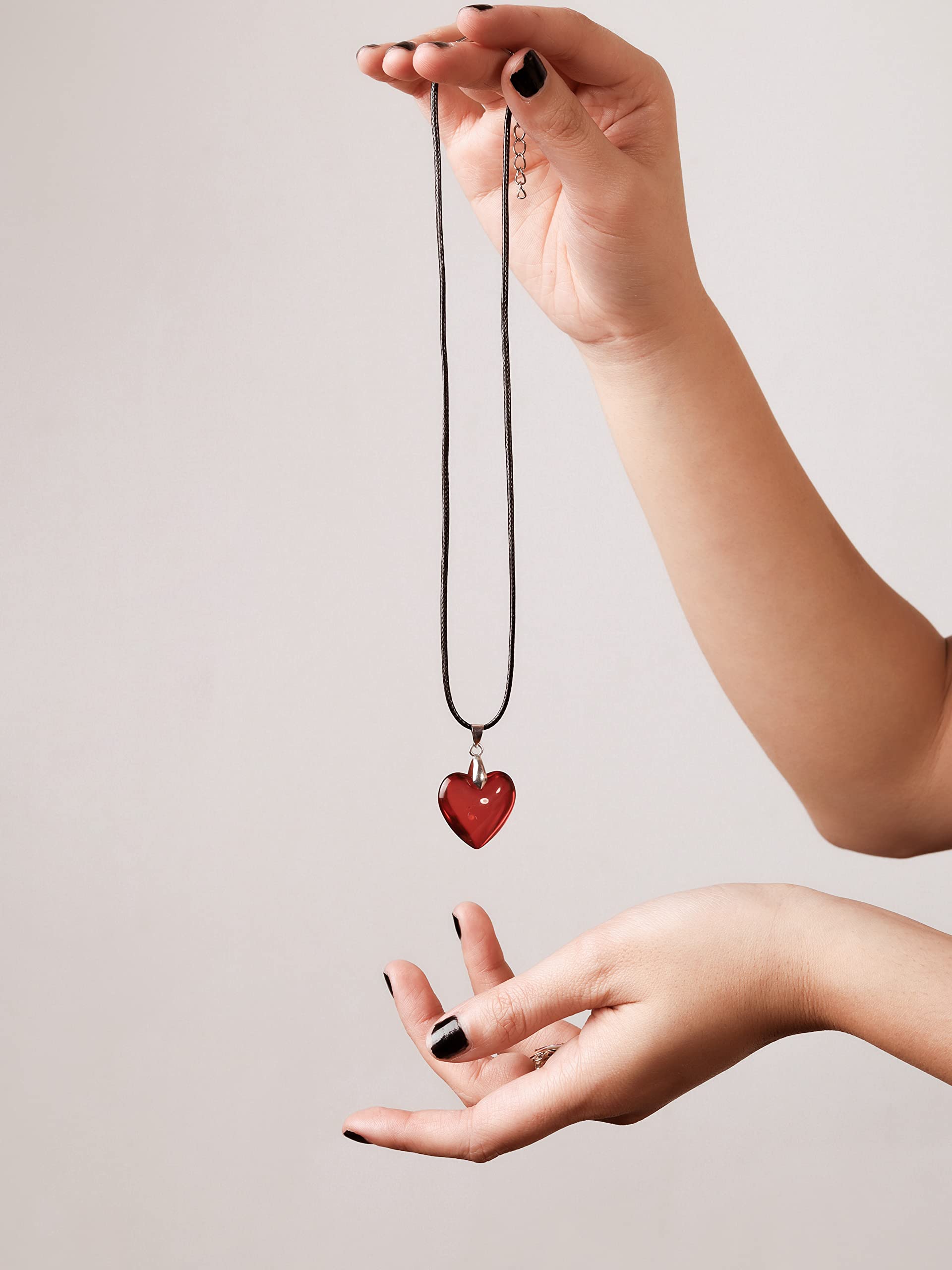OJERRY Summer Essentials Aesthetic Red Glass Heart for Teen Girls, Women Trendy Stuff