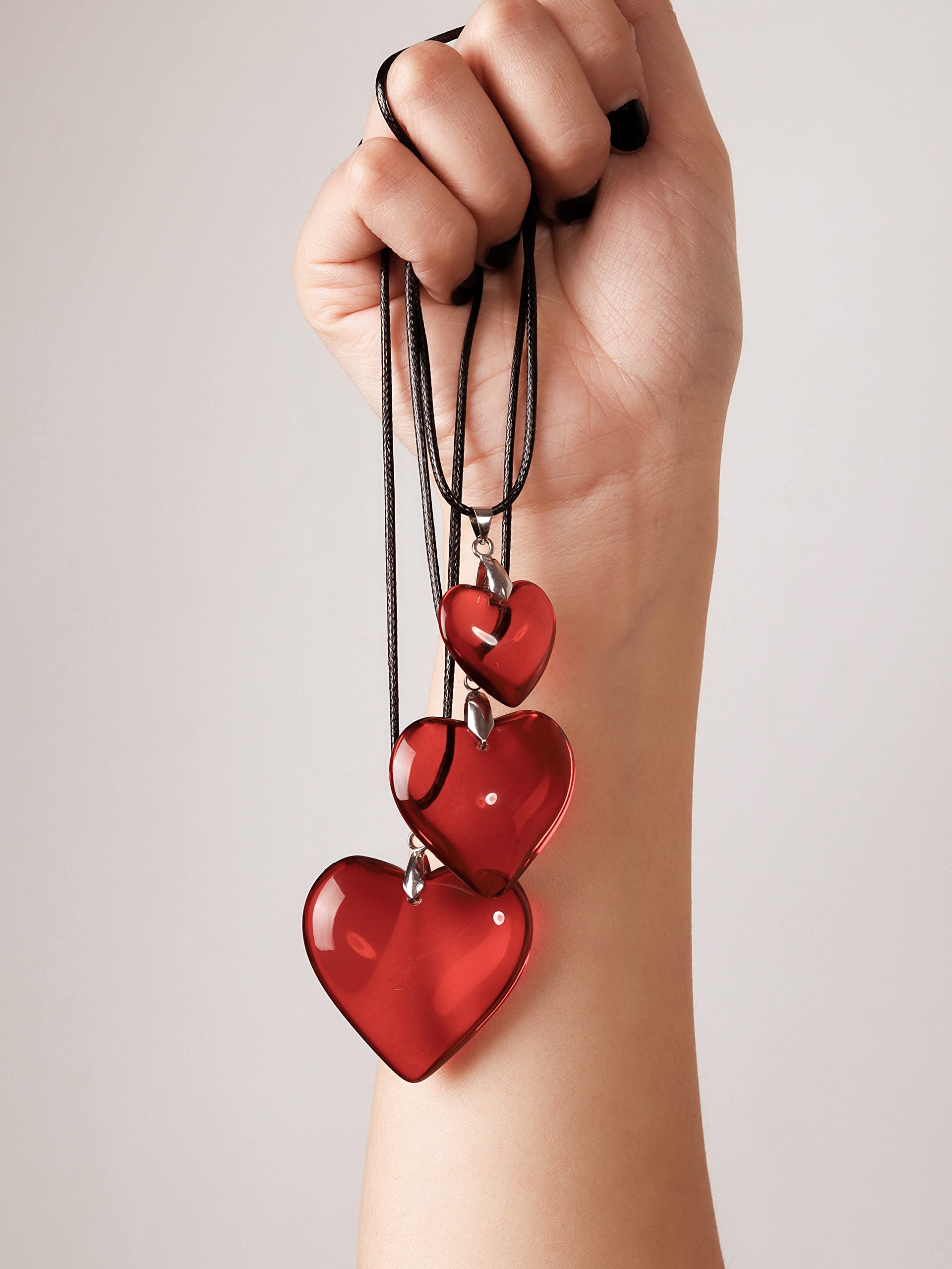 OJERRY Summer Essentials Aesthetic Red Glass Heart for Teen Girls, Women Trendy Stuff