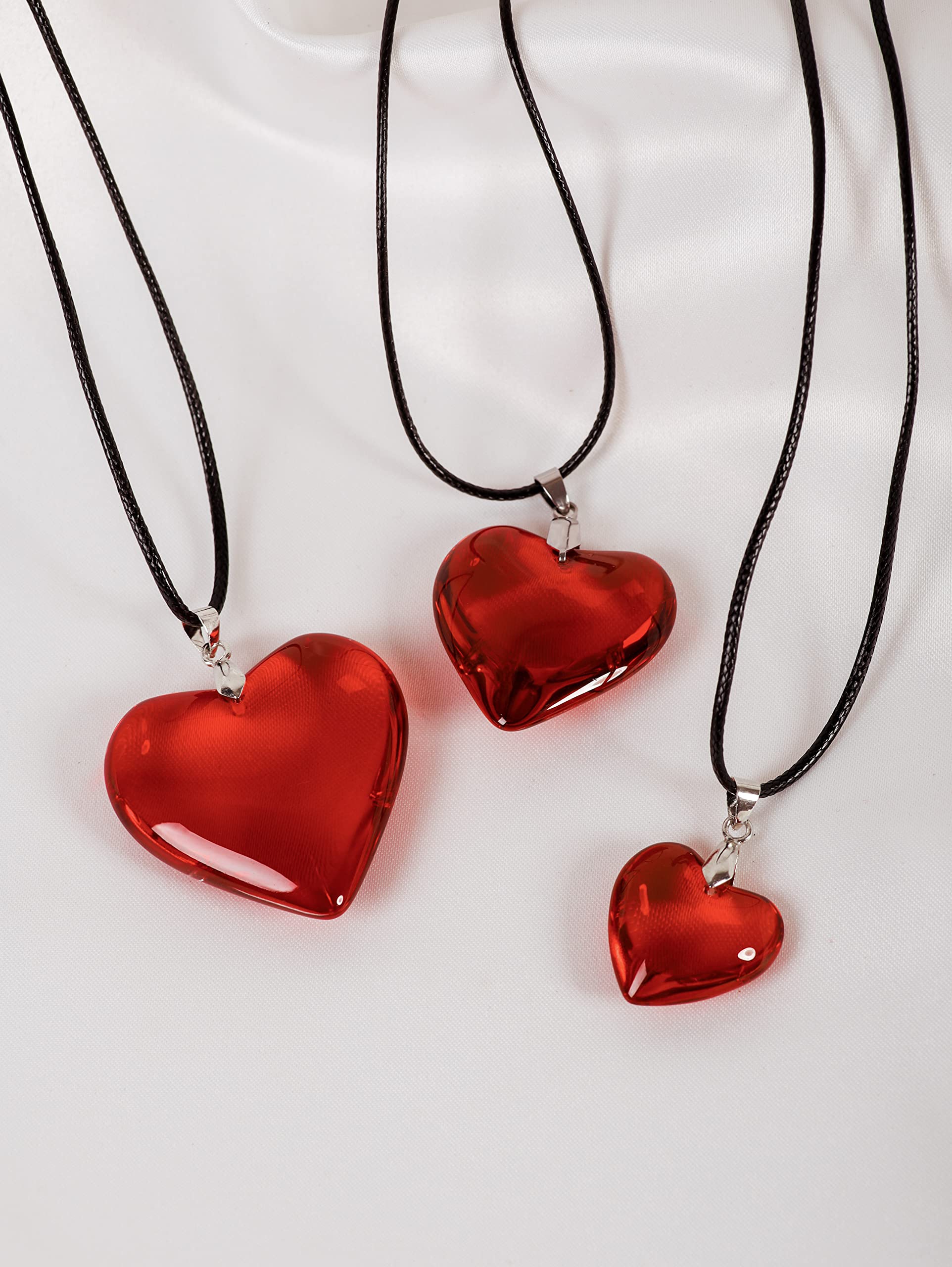OJERRY Summer Essentials Aesthetic Red Glass Heart for Teen Girls, Women Trendy Stuff