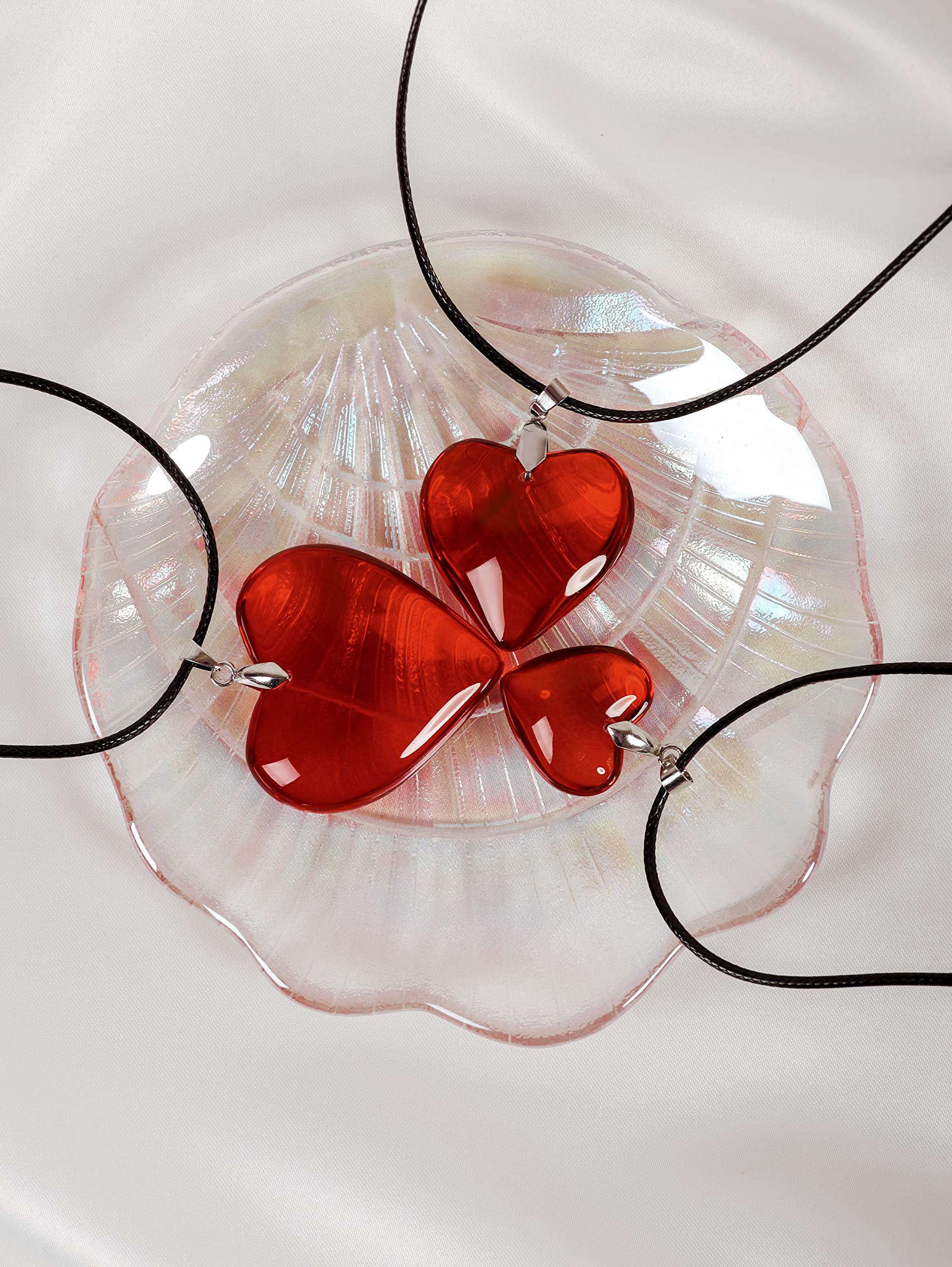 OJERRY Summer Essentials Aesthetic Red Glass Heart for Teen Girls, Women Trendy Stuff