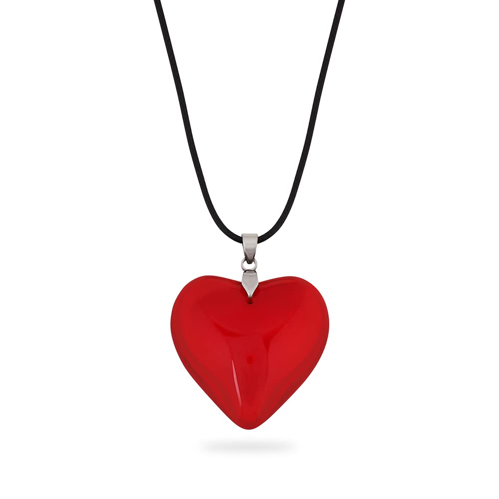 OJERRY Summer Essentials Aesthetic Red Glass Heart for Teen Girls, Women Trendy Stuff