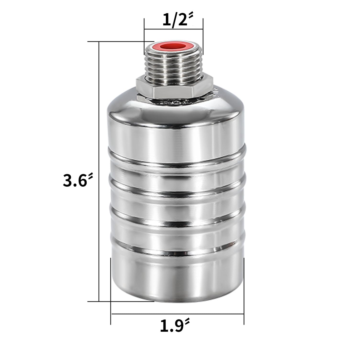 1/2 Inch Water Float Valve 304 Stainless Steel Automatic Water Level Control Valve No Need Electricity Water Level Controller Valve Auto Fill Shut Off Mini Float Valve for Water Tank,Pool,Pond,Tower