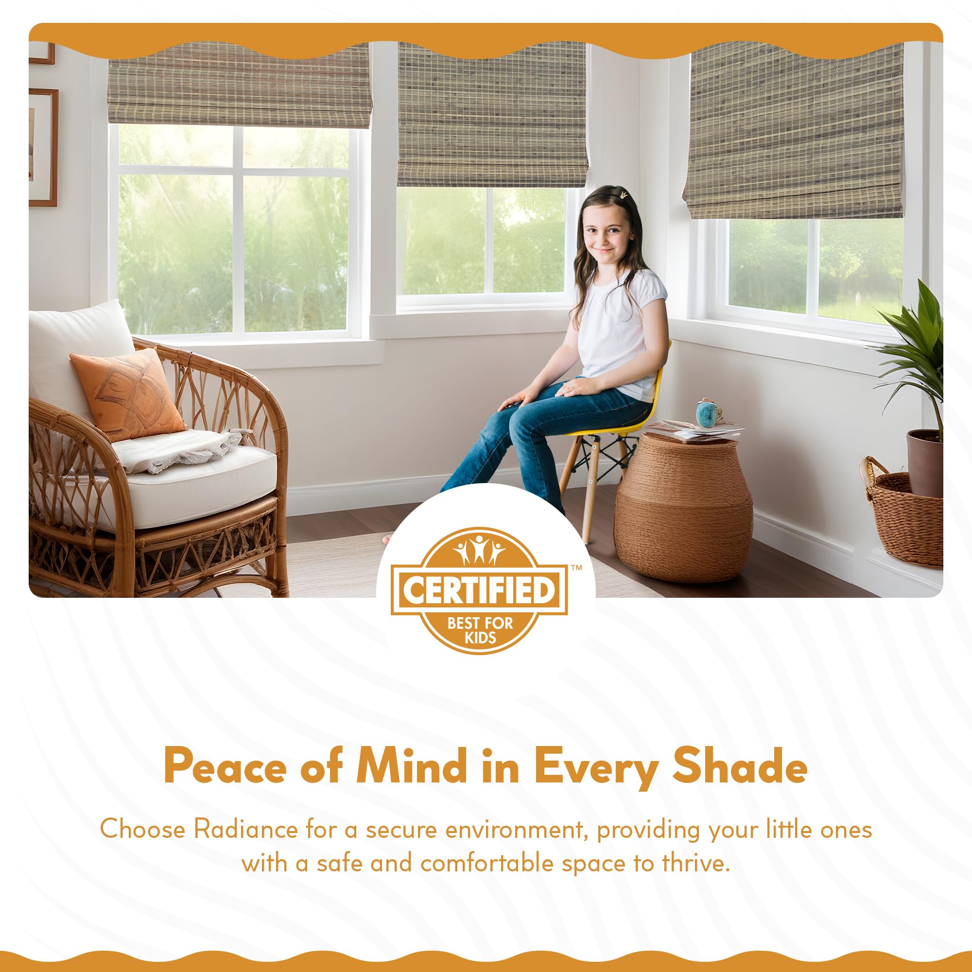 Radiance 2208860E Cordless Bamboo Roman Shade, 35" W x 64" L, Driftwood