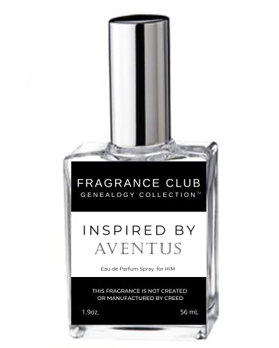 Fragrance Club Genealogy Collection Inspired by Aventus for Men, 1.9 fl oz. EDP Mens fragrance with Jasmine, Velvety Woods and Musk. It is a sensual fragrance that makes a great gift.