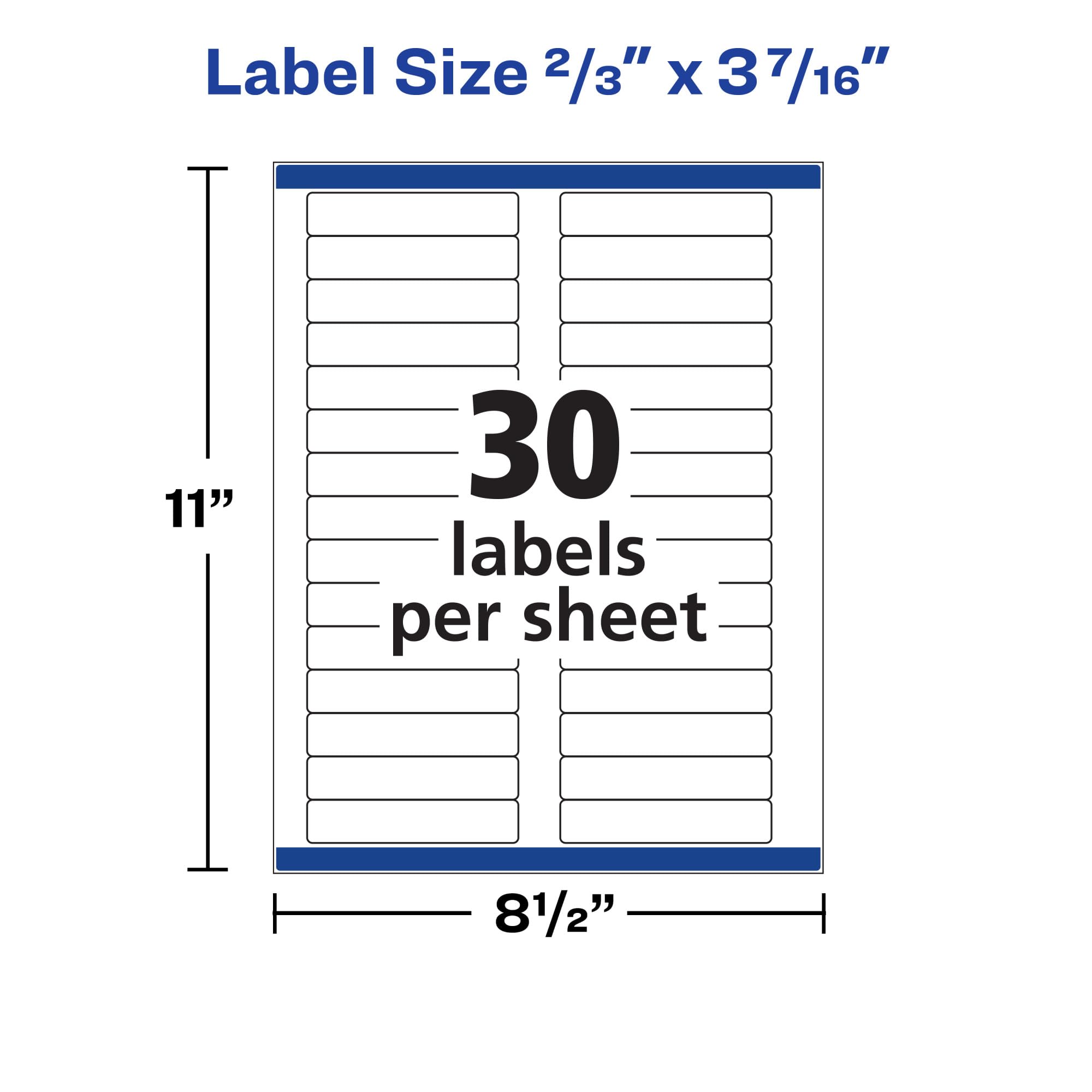 Avery Clear Self-Adhesive Filing Labels, 2/3" x 3-7/16", 450 Printable Labels, Glossy Clear (5029)