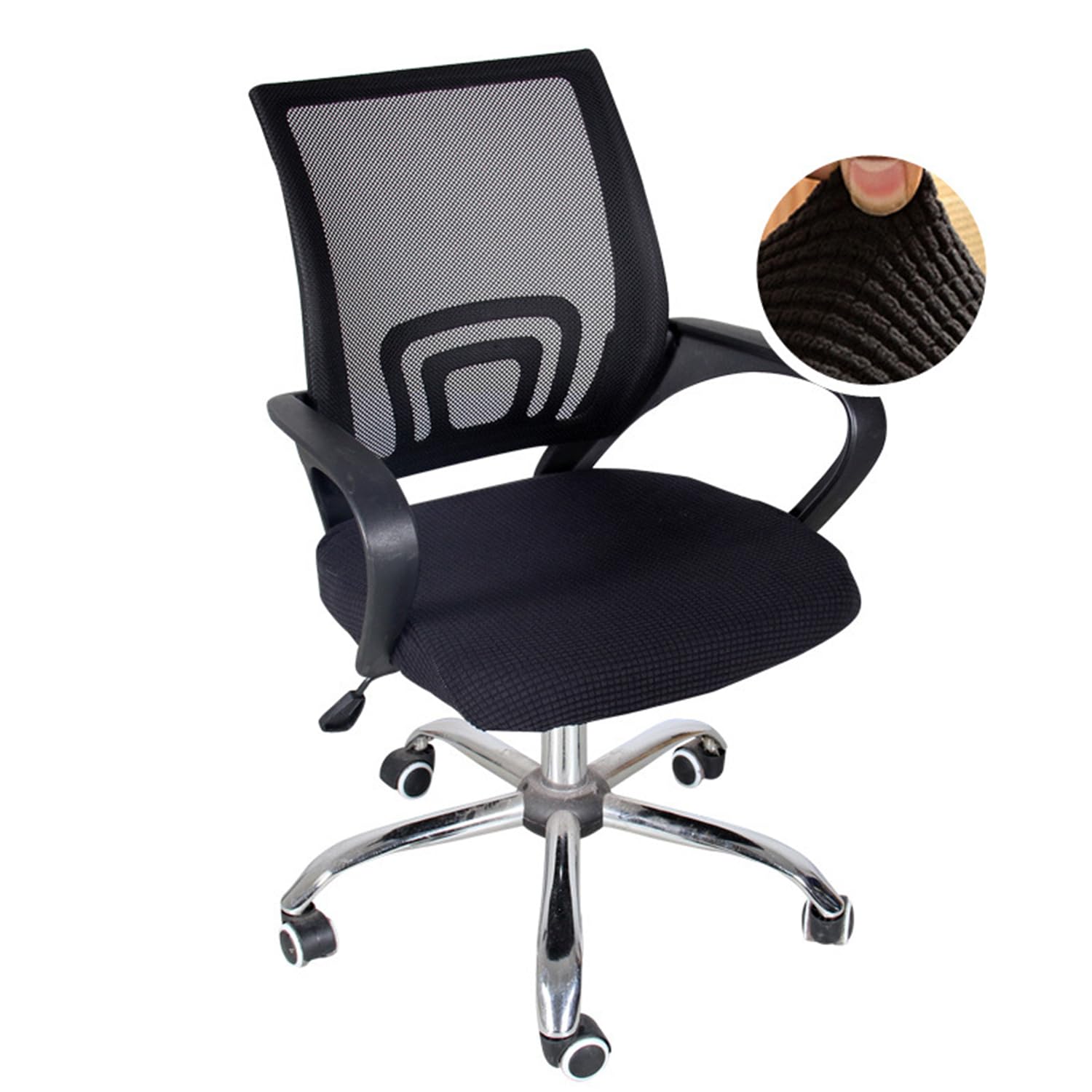 Sunnyway Stretchable Office Chair Seat Cover 2 Pack, Elastic Desk Chair Cover Washable Computer Chair Slipcover Protective Spandex Seat Cushion Cover