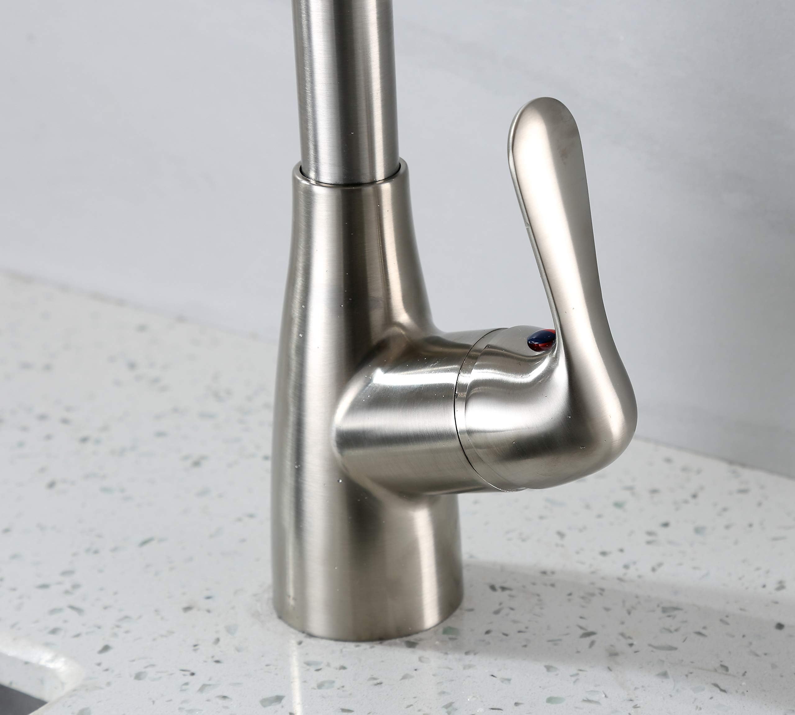 Derengge Stainless Steel Kitchen Faucet Single Handle Pull-Down Kitchen Sink Faucet,Faucet for Farmhouse, Camper, Laundry, Rv, Bar,KF-058-SS