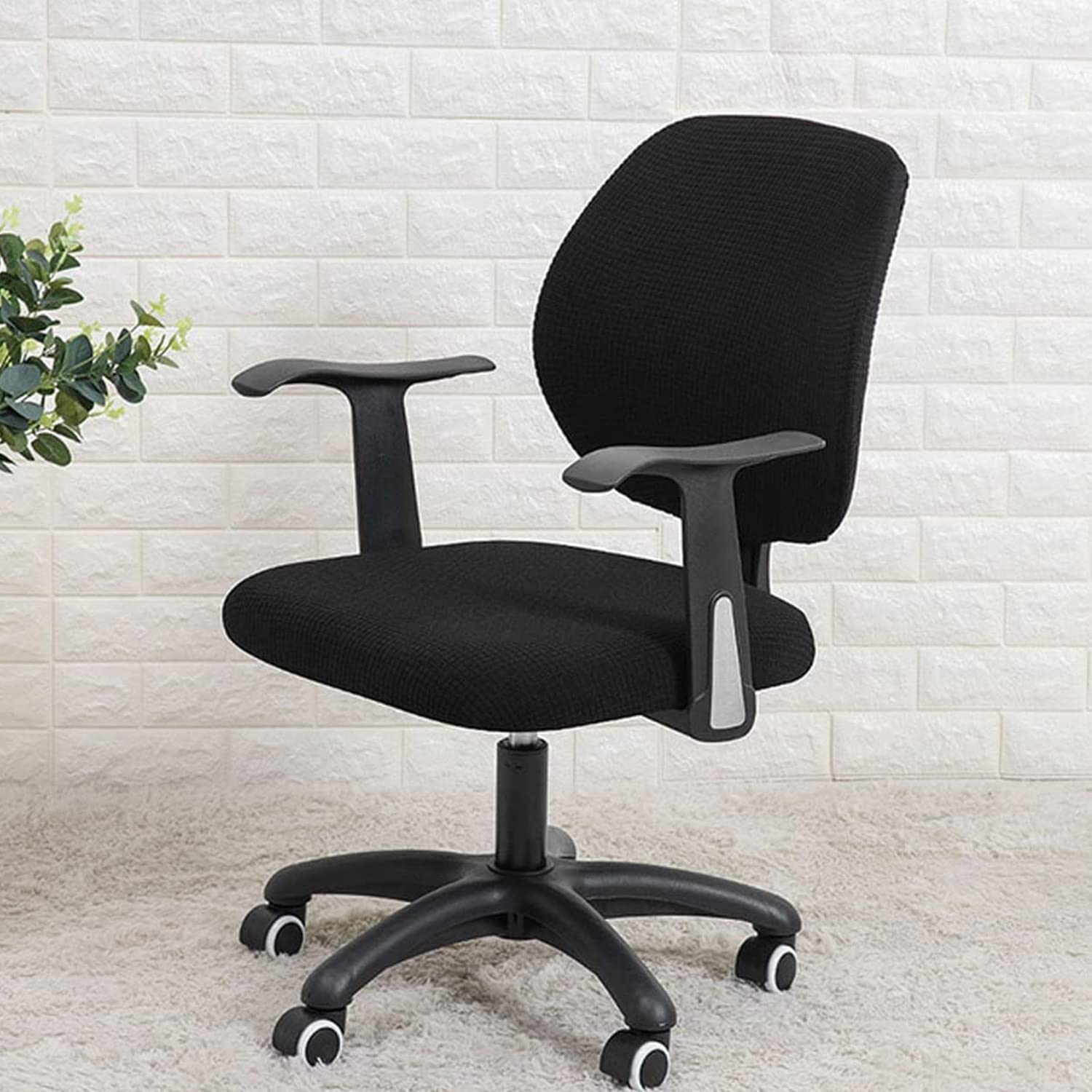 Sunnyway Stretchable Office Chair Seat Cover 2 Pack, Elastic Desk Chair Cover Washable Computer Chair Slipcover Protective Spandex Seat Cushion Cover