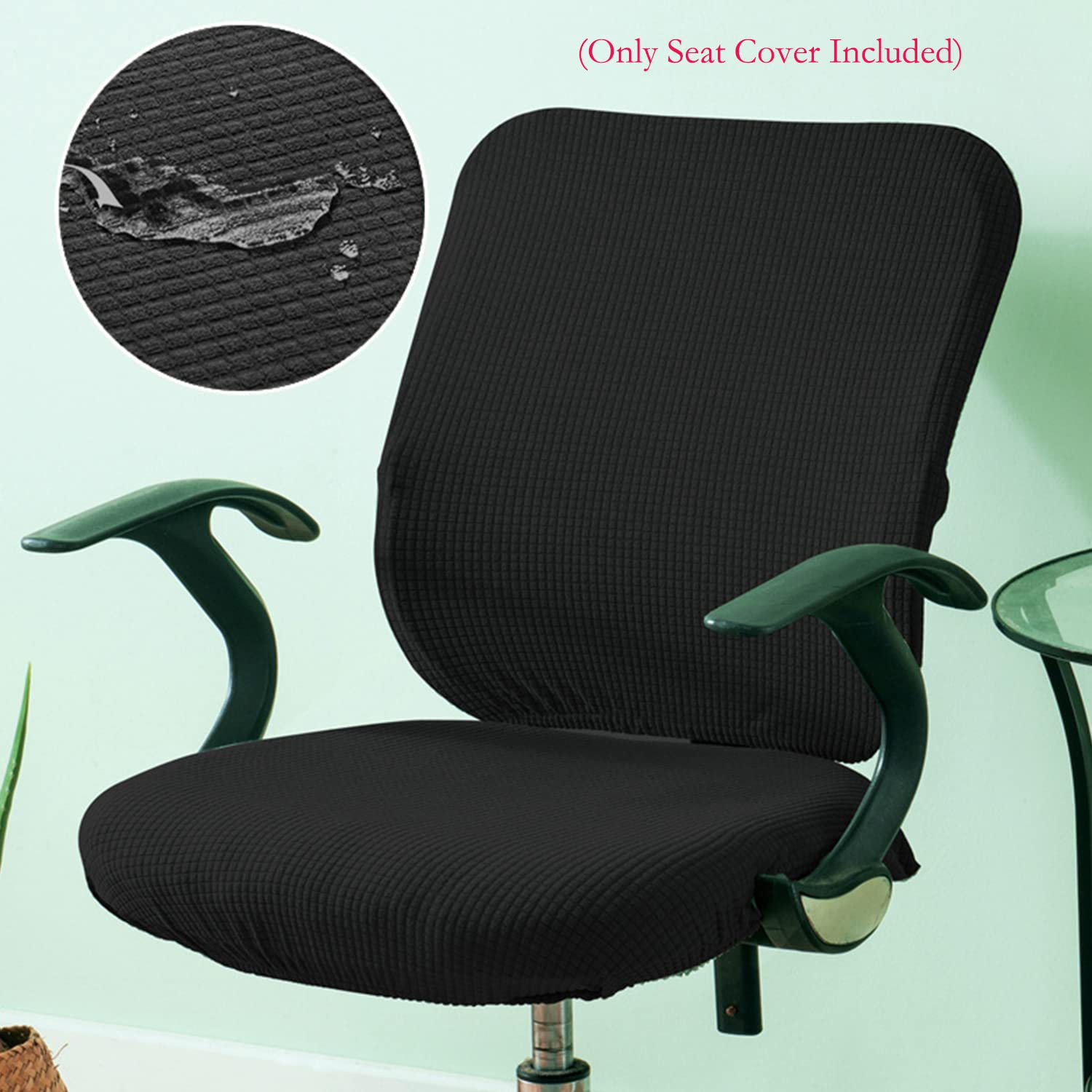 Sunnyway Stretchable Office Chair Seat Cover 2 Pack, Elastic Desk Chair Cover Washable Computer Chair Slipcover Protective Spandex Seat Cushion Cover