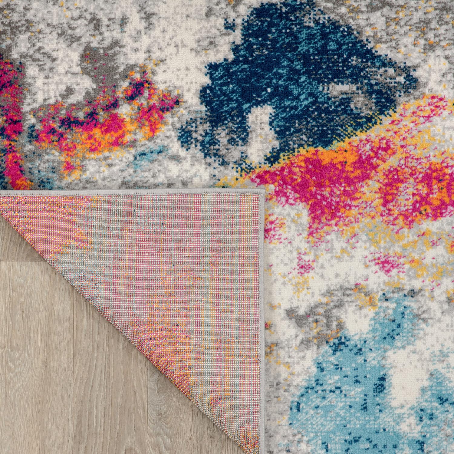 Rugshop Distressed Abstract Watercolor Area Rug 9' x 12' Multi