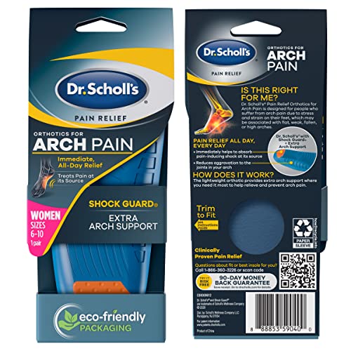 Dr. Scholl's ARCH Pain Relief Orthotics, Insoles for Women (6-10), 1 Pair Shoe Inserts