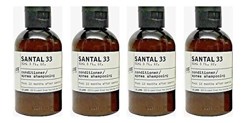 Le Labo Santal 33 Conditioner Set - Set of 4, 3 Ounce Bottles Plus Amenity Pouch