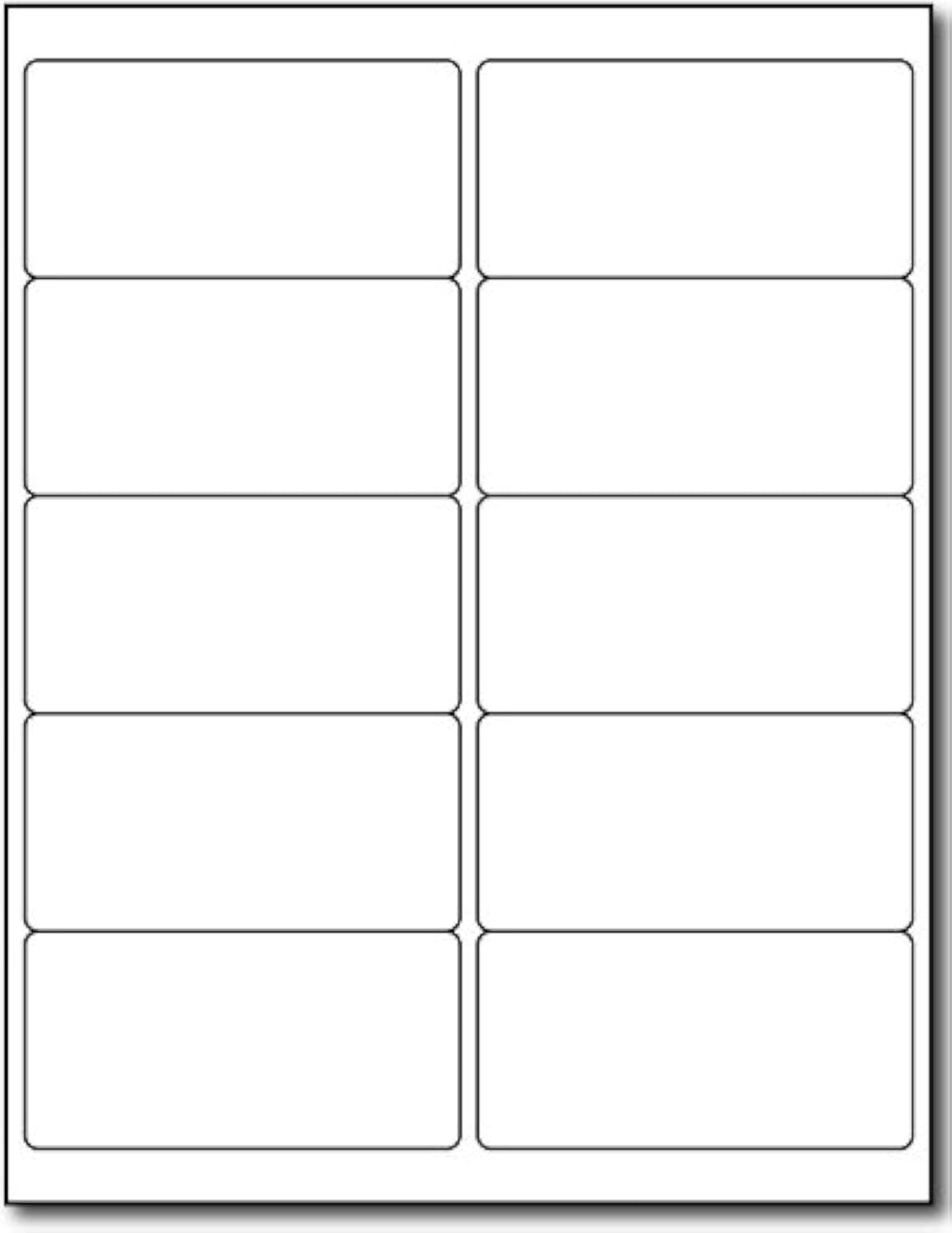 Printable Waterproof Labels - 4" x 2" Labels - 10 per Sheet - 10 Sheets / 100 Labels - Blank Weatherproof Shipping/Bottle Labels - Water Proof Polyester Laser Label for Laser Printers