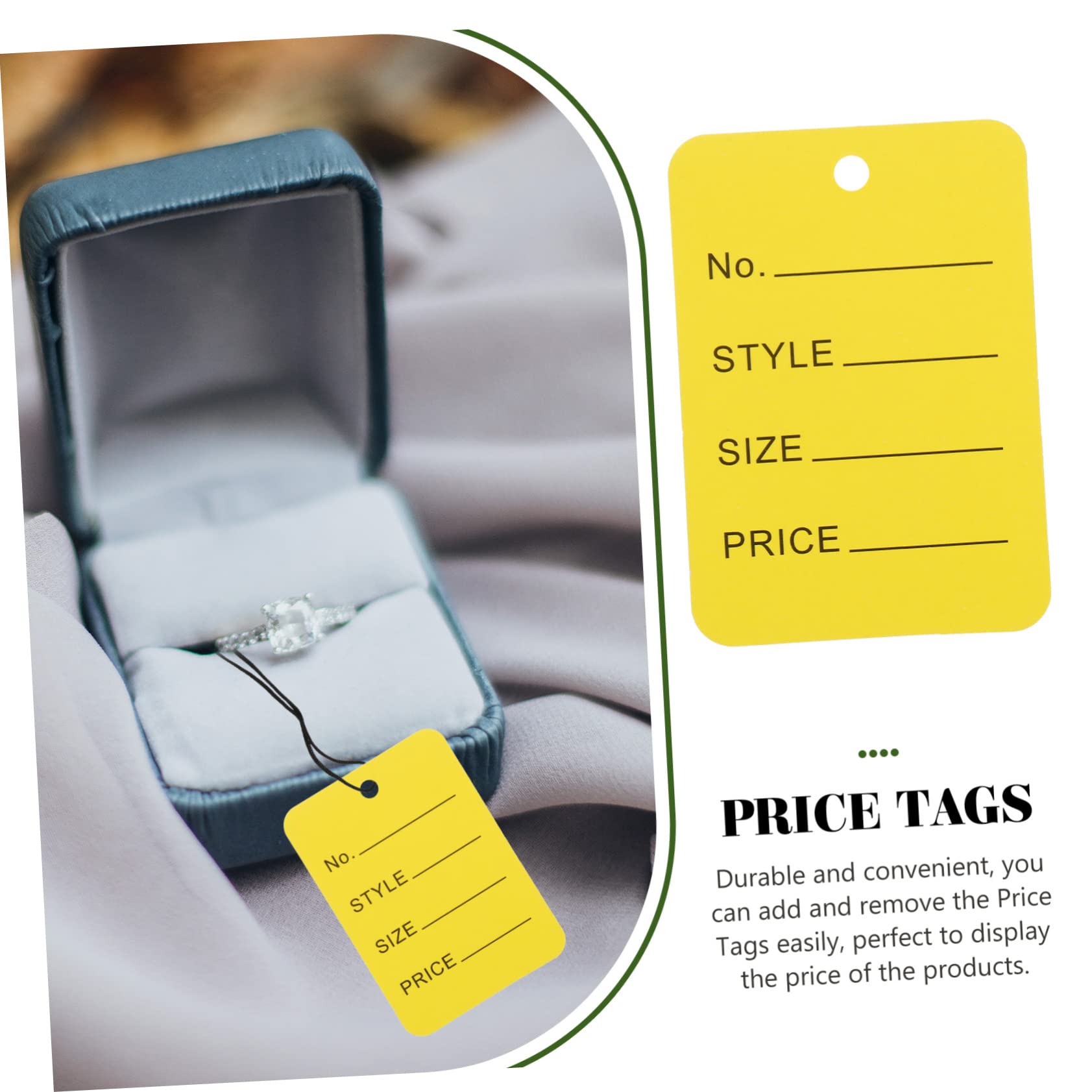 TEHAUX 1000pcs Clothing tag Jewelry Prices Tags Prices Label Clothes Prices tag Jewelry Labels Hanging Prices Tags Printable Prices Tags Paper Prices tag Paper jam Customize Commodity