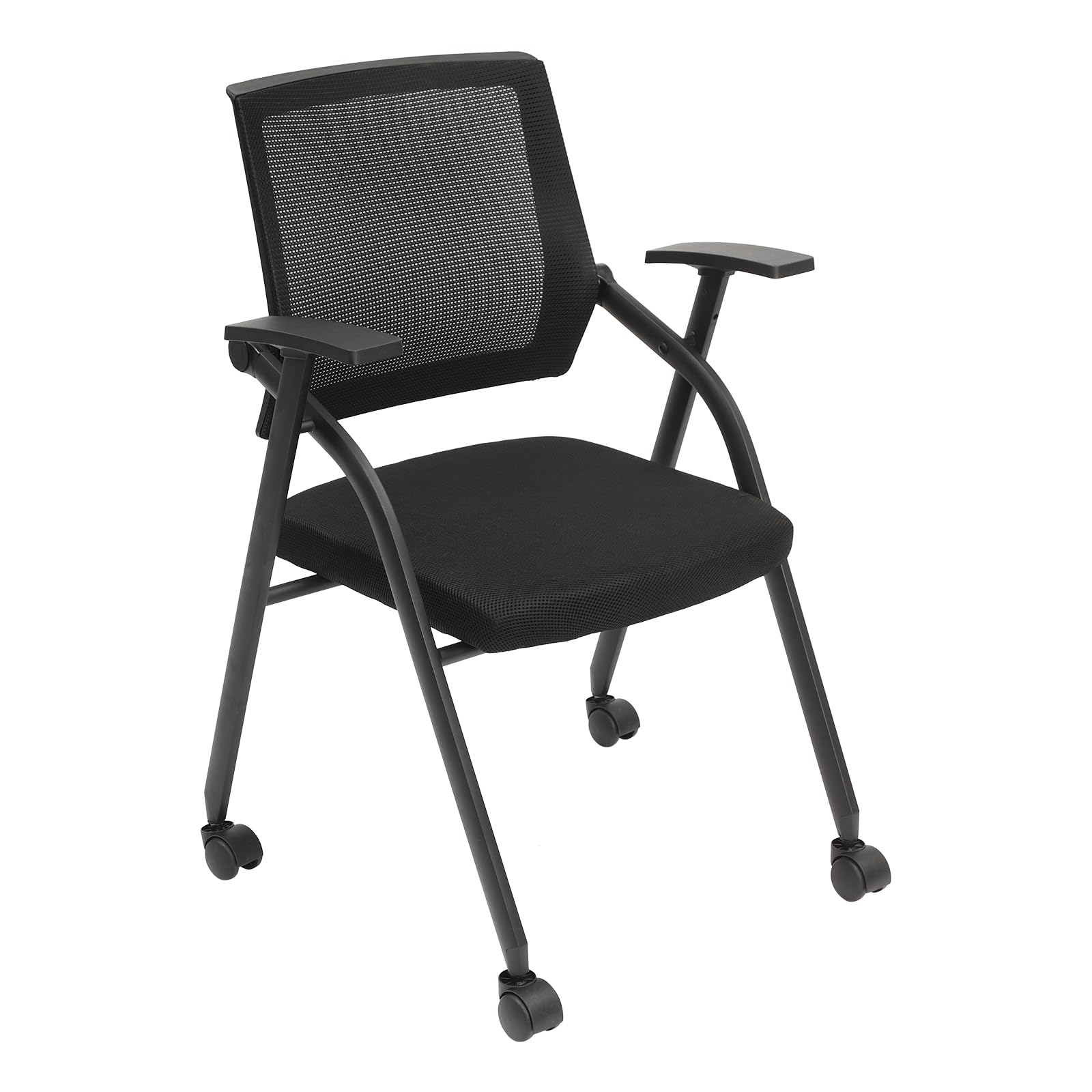 DUTTIETY Conference Room Chairs Stackable Foldable with Armrest and Mesh Bouncing Cushion for Office Meetings Conference Chair 8/6 pcs (8)