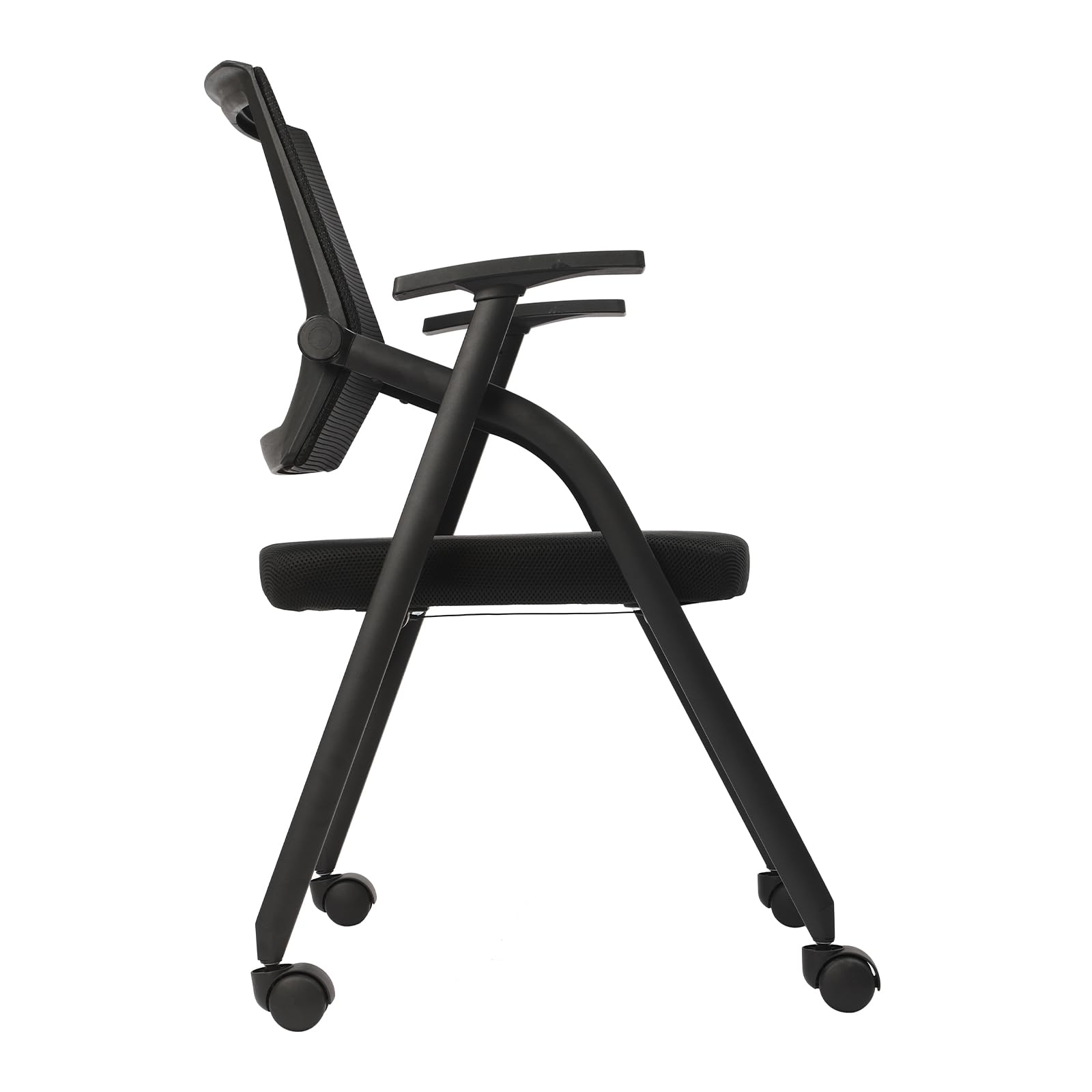 DUTTIETY Conference Room Chairs Stackable Foldable with Armrest and Mesh Bouncing Cushion for Office Meetings Conference Chair 8/6 pcs (8)
