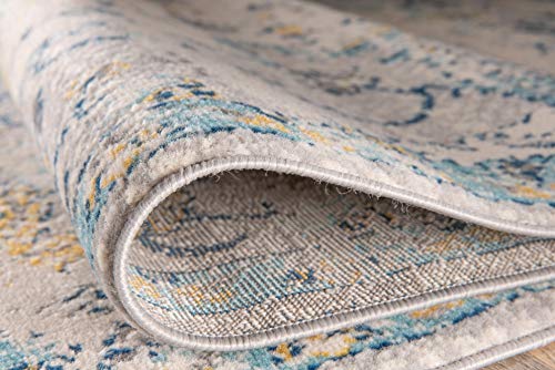 Rugshop Bohemian Distressed Design Area Rug 7'10" x 10' Blue