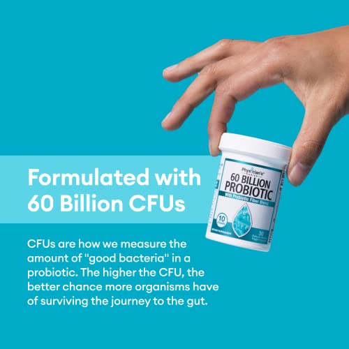 Physician's CHOICE Probiotics 60 Billion CFU - 10 Diverse Strains Plus Organic Prebiotic, Designed for Overall Digestive Health and Supports Occasional Constipation, Diarrhea, Gas & Bloating