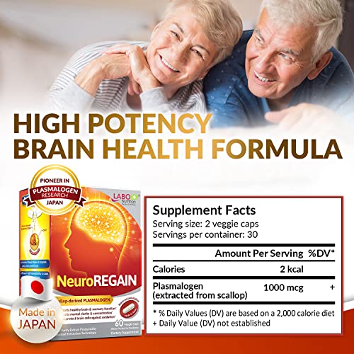 LABO Nutrition VesseCLEAR EX + NeuroREGAIN: Nattokinase NSK-SD, Elastin F for Clean & Flexible Blood Vessel, Cardiovascular & Circulation Support, Scallop-derived PLASMALOGEN for Brain Deterioration