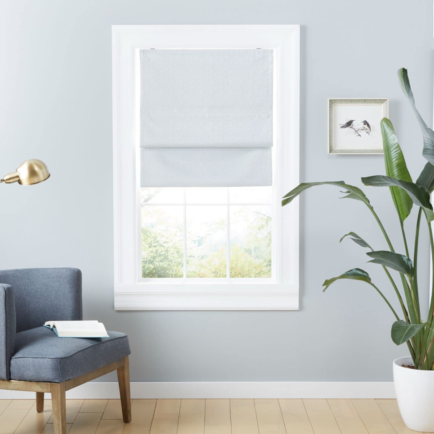 Exclusive Home Esme Total Blackout Roman Shade, 23"x64", White