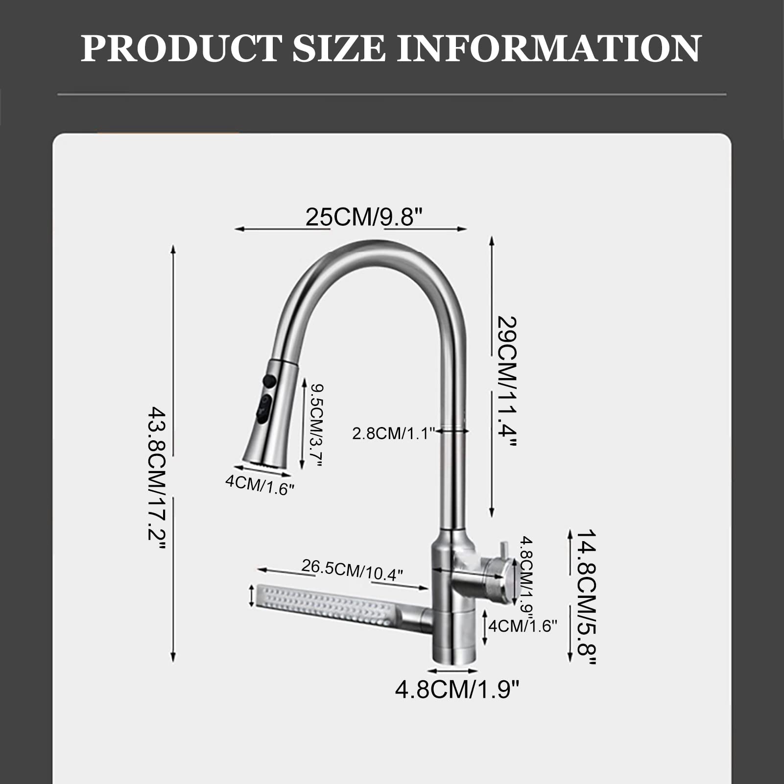 304 Stainless Steel High Arc Brushed Nickel Kitchen Faucet,Silicone Waterfall Outlet Kitchen Sink Faucets,Kitchen Faucet with Pull-Out Down Sprayer,with Deck Single Handle Sink Faucets